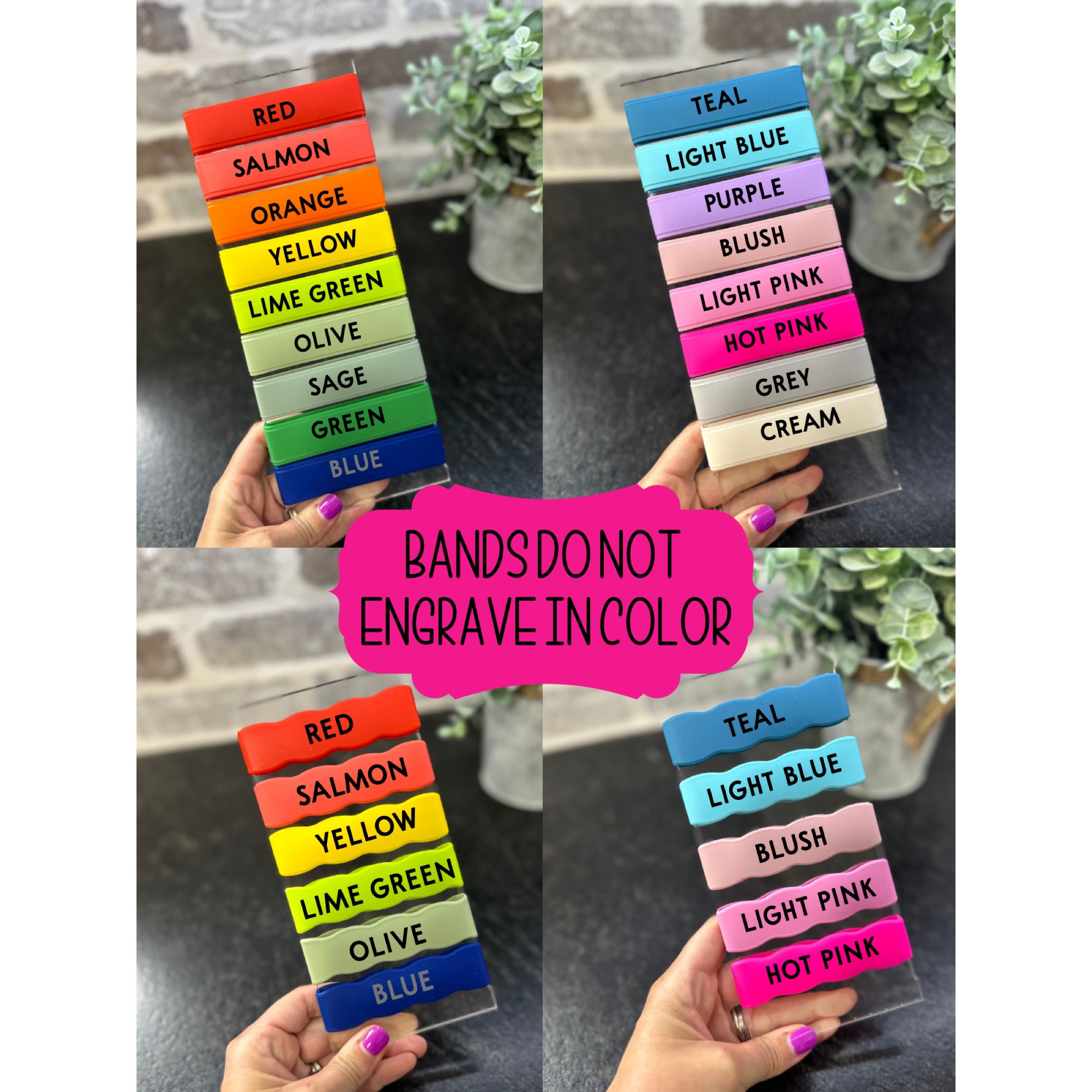 Silicone Cup & Bottle Bands Labels - Laser Engraved – 4D Custom Goods